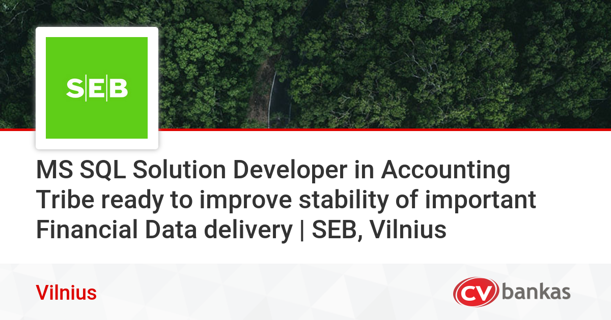 MS SQL Solution Developer in Accounting Tribe ready to improve ...