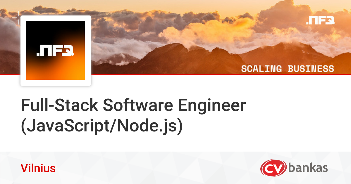 Full Stack Software Engineer Javascript Node Js Vilnius Uab „nfq Technologies“ Cvbankas Lt