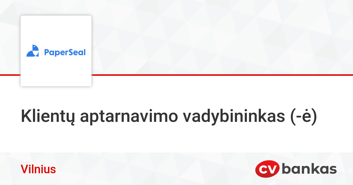 Klientų aptarnavimo vadybininkas (-ė) Vilniuje, UAB „Supakuota“ | CVbankas.lt