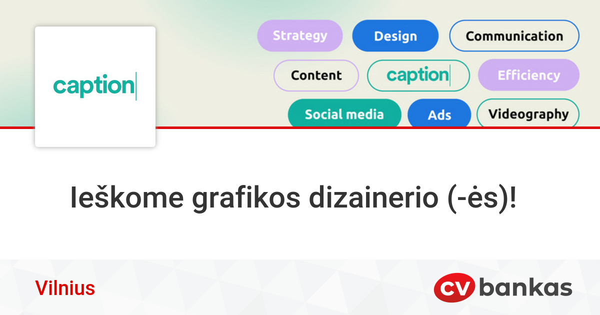 ⚡️ Ieškome grafikos dizainerio (-ės)! Vilniuje, MB „Antraštė“ | CVbankas.lt