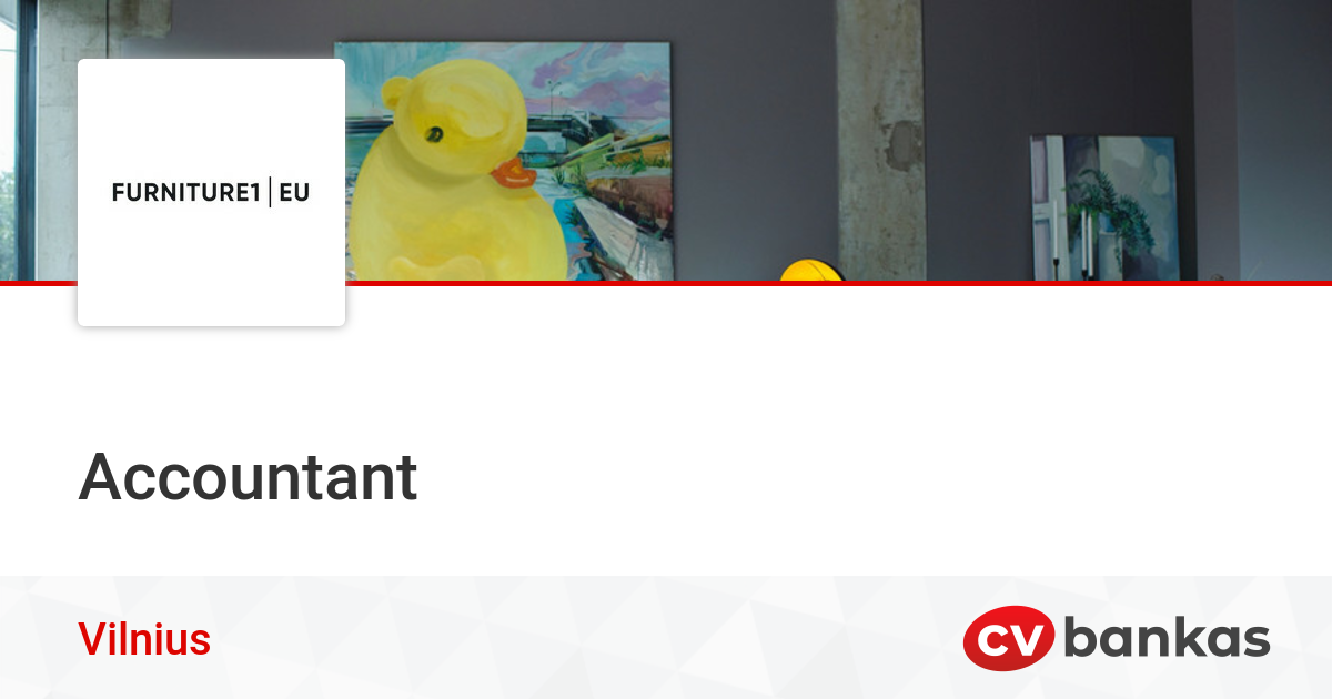 Accountant Vilnius, UAB „Furniture1“ | CVbankas.lt