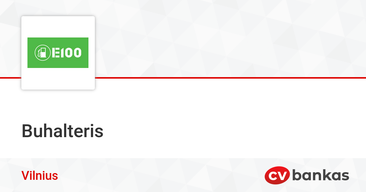 Buhalteris Vilniuje, UAB „Europinių kortelių servisas“ | CVbankas.lt