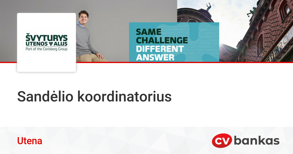 Sandėlio koordinatorius Utenoje, UAB „ŠVYTURYS-UTENOS ALUS“ | CVbankas.lt