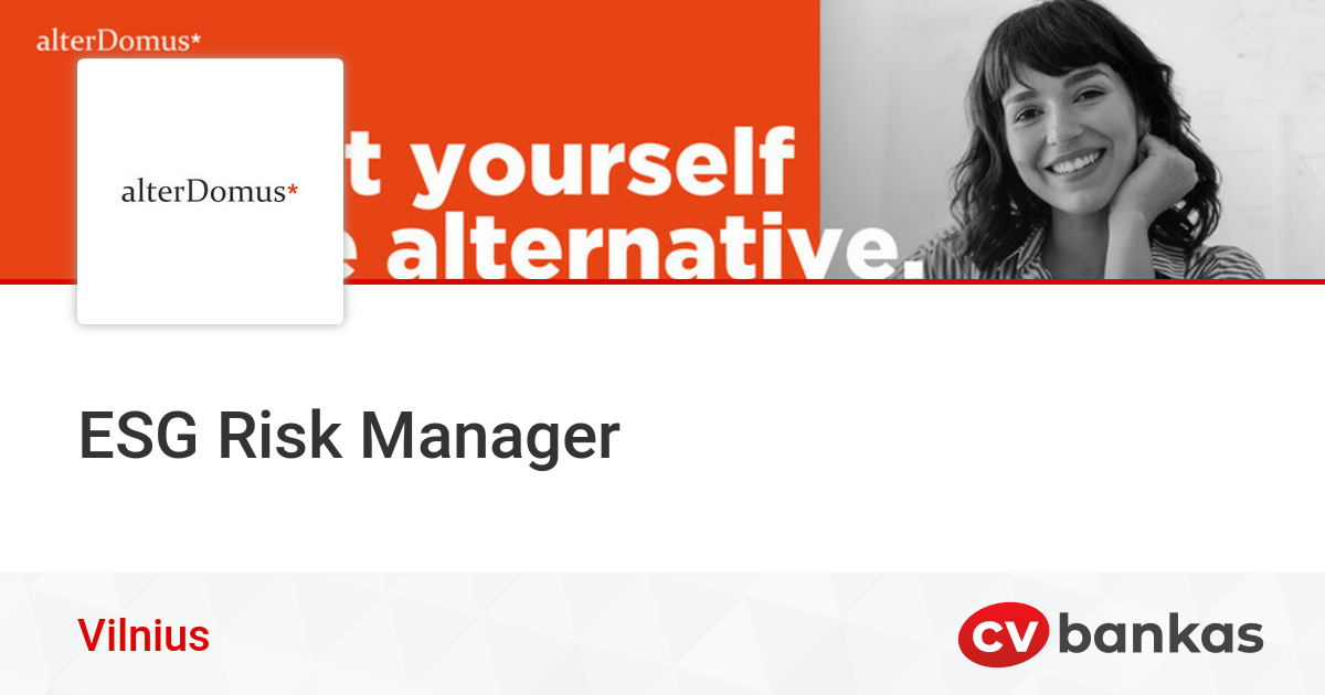 ESG Risk Manager Vilnius, UAB „Alter Domus Lithuania“ | CVbankas.lt