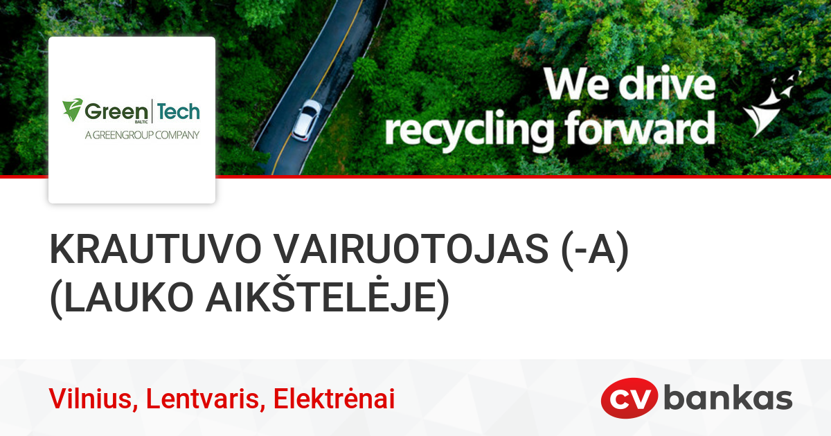 KRAUTUVO VAIRUOTOJAS (-A) (LAUKO AIKŠTELĖJE) Vilniuje, Lentvaryje ...