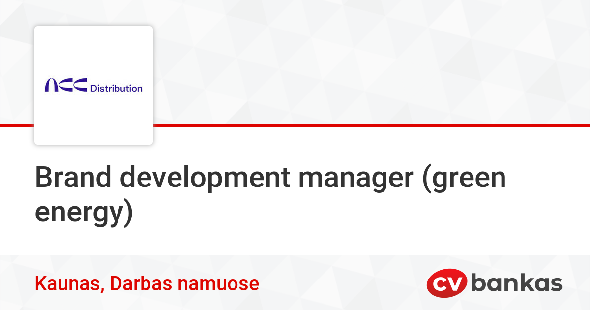 Brand development manager (green energy) Kaunas, Work from home, ACME ...