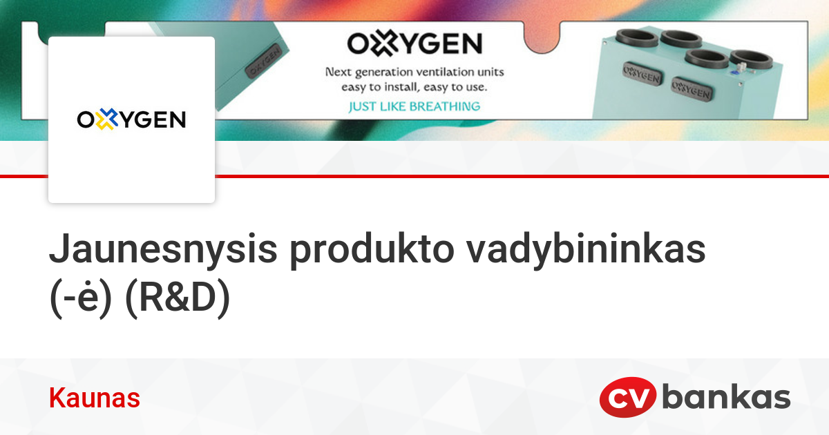 Jaunesnysis produkto vadybininkas (-ė) (R&D) Kaune, UAB Vanagas Group | CVbankas.lt