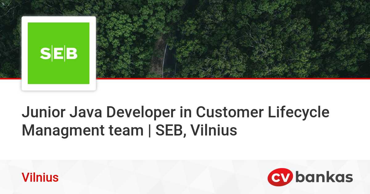 Junior Java Developer in Customer Lifecycle Managment team | SEB, Vilnius Vilnius, SEB | CVbankas.lt