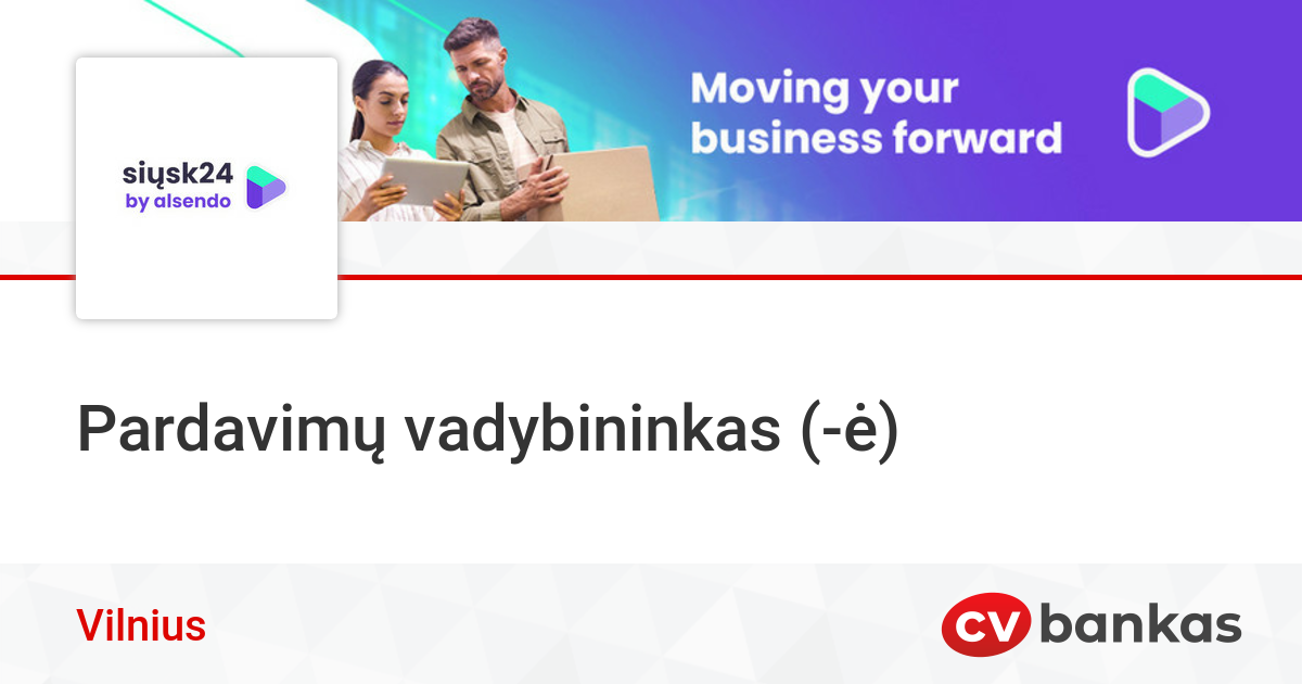 Pardavimų vadybininkas (-ė) Vilniuje, UAB „Visas Transportas“ | CVbankas.lt