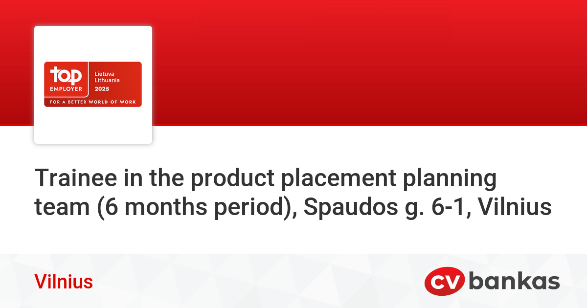 Trainee in the product placement planning team (6 months period ...