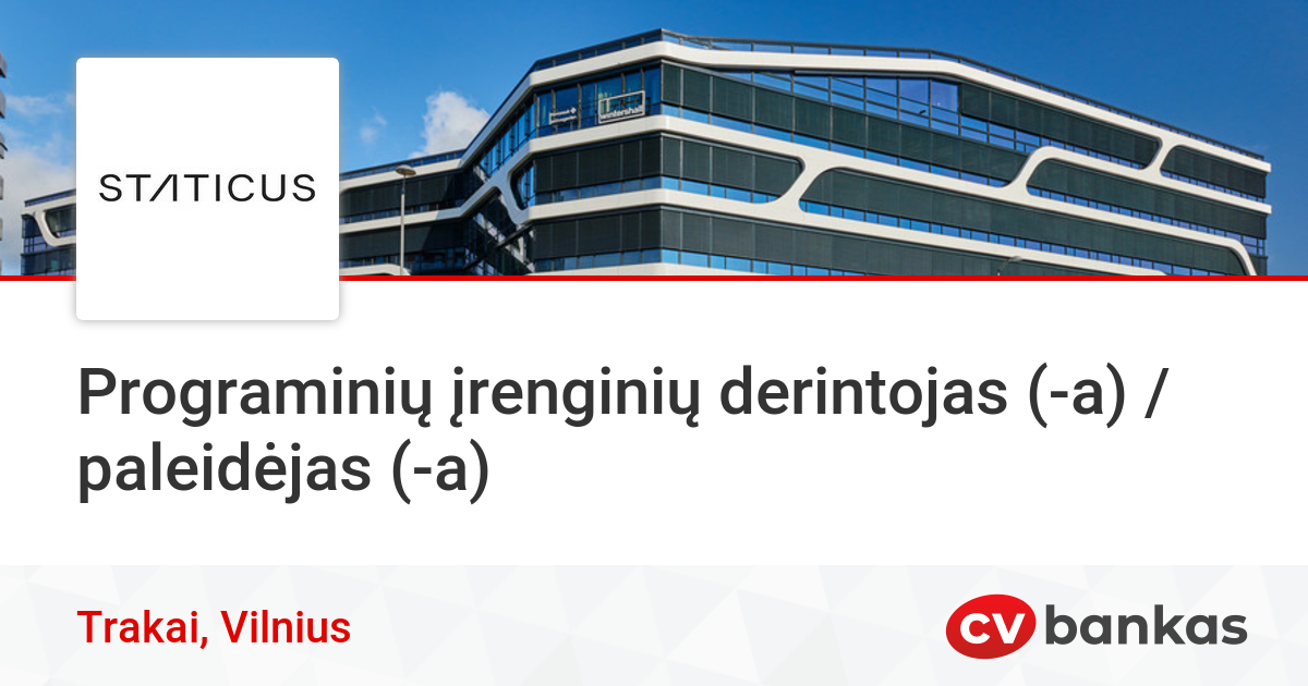 Programinių įrenginių derintojas (-a) / paleidėjas (-a) Trakuose ...