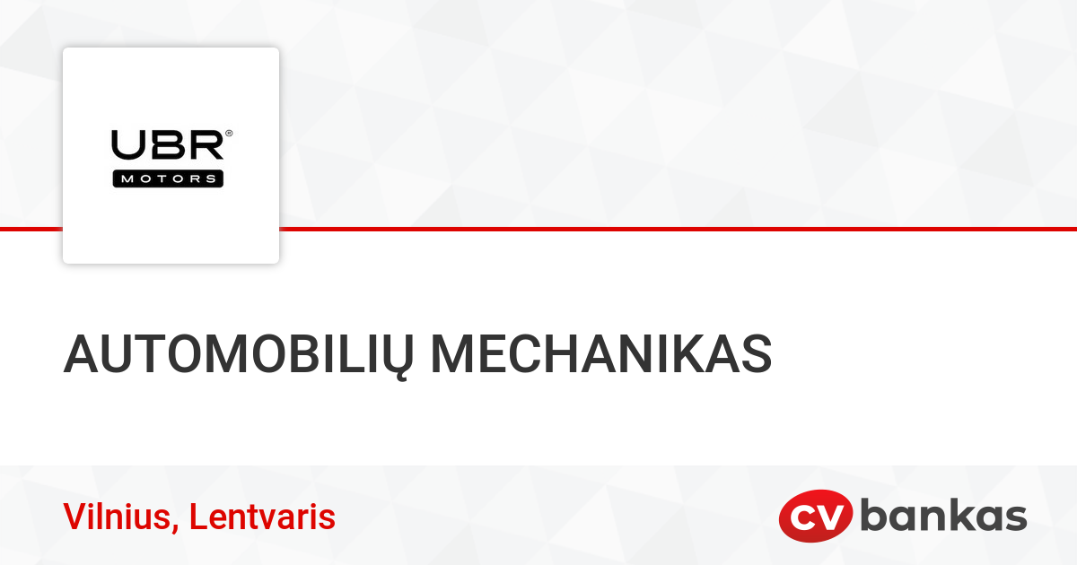 AUTOMOBILIŲ MECHANIKAS Vilniuje, Lentvaryje, UAB „Supergreiti ...