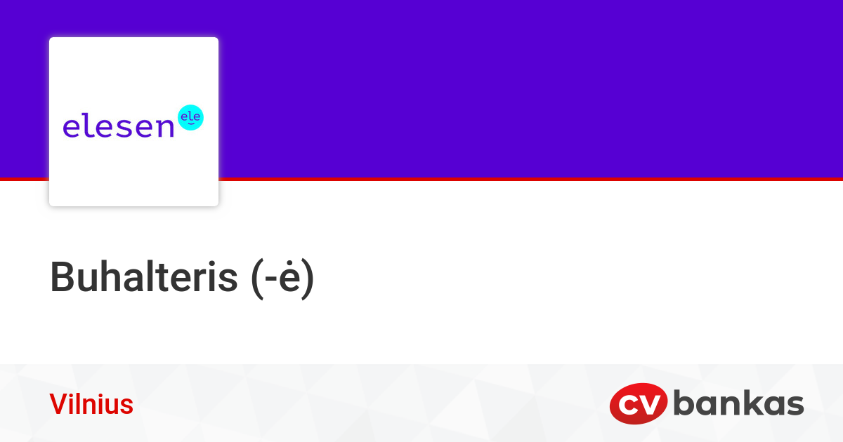 Buhalteris (-ė) Vilniuje, UAB „Avitelos prekyba“ | CVbankas.lt