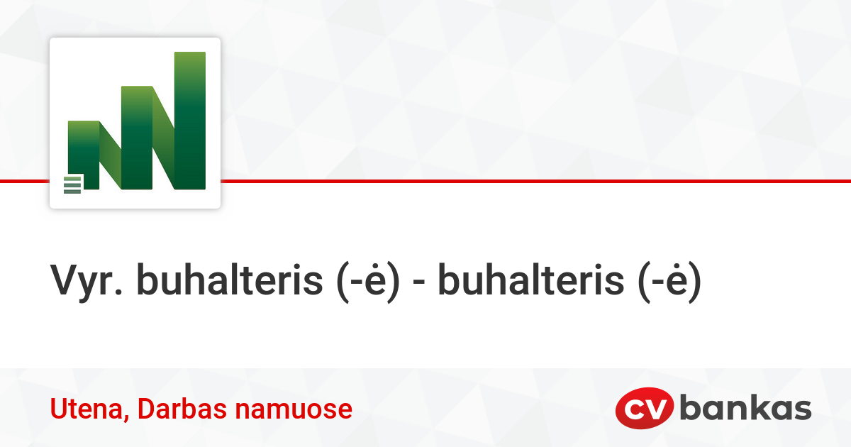 Vyr. buhalteris (-ė) - buhalteris (-ė) Utenoje, Darbas namuose, Numeri ...