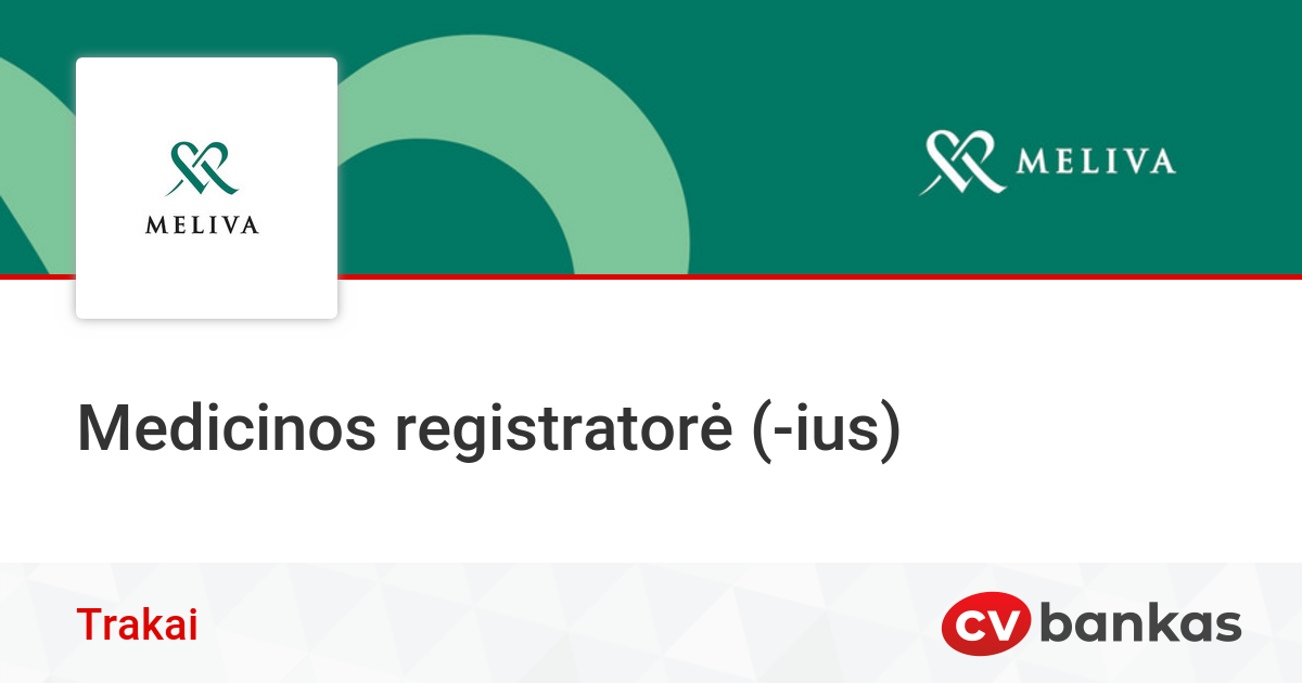 Medicinos registratorė (-ius) Trakuose, InMedica grupė | CVbankas.lt