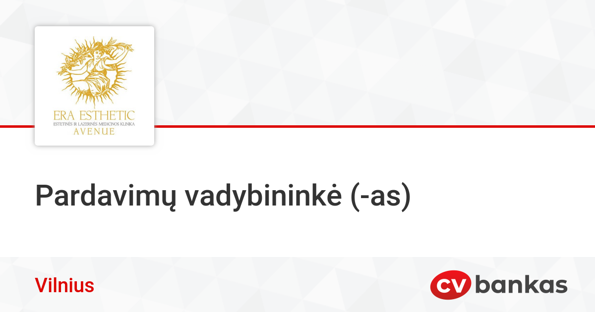 Pardavimų vadybininkė (-as) Vilniuje, UAB „ELDK“ | CVbankas.lt