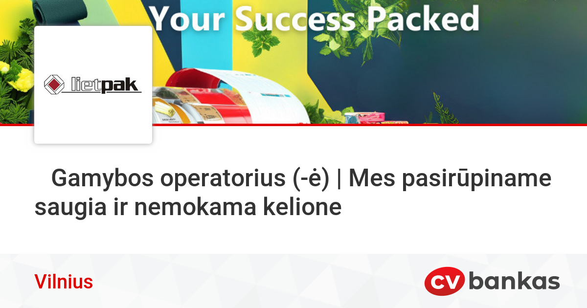 🚌 Gamybos operatorius (-ė) | Mes pasirūpiname saugia ir nemokama ...