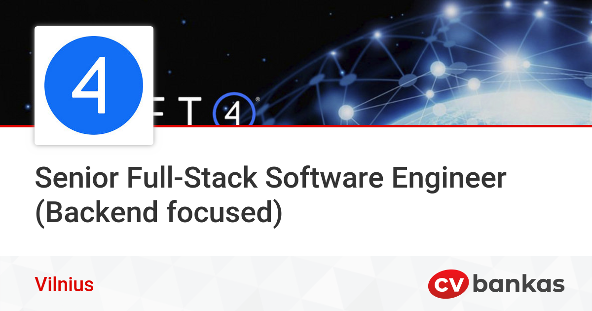 Senior Full-Stack Software Engineer (Backend focused) Vilniuje, Shift4 ...