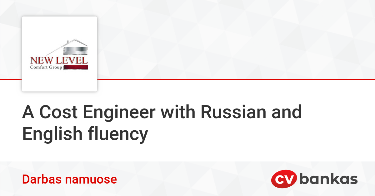 A Cost Engineer with Russian and English fluency Work from home, New ...