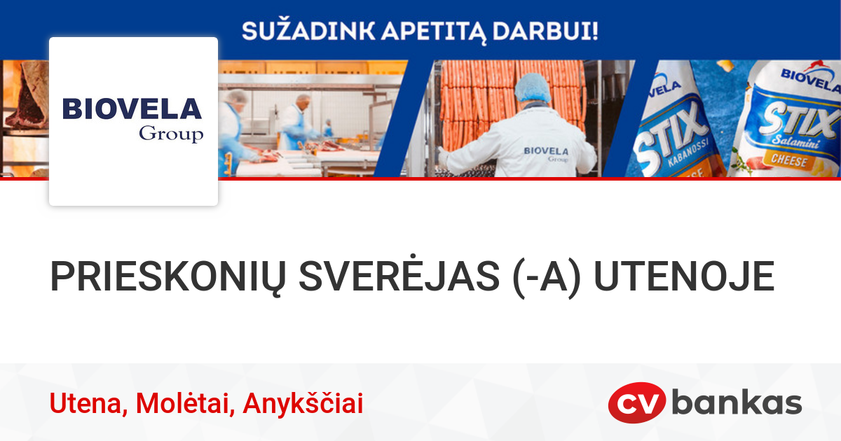 PRIESKONIŲ SVERĖJAS (-A) UTENOJE Utenoje, Molėtuose, Anykščiuose ...