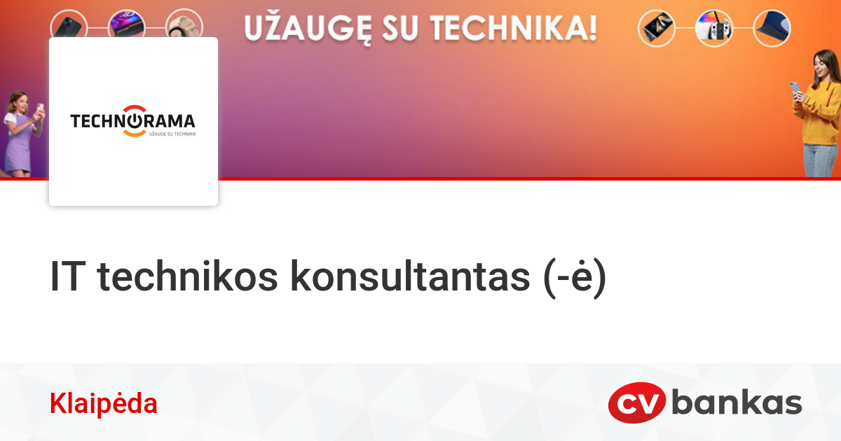 IT technikos konsultantas (-ė) Klaipėdoje, UAB „VERSLO VARTAI ...