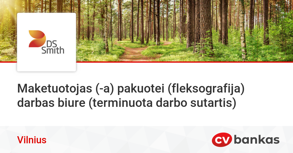 Maketuotojas (-a) pakuotei (fleksografija) darbas biure (terminuota ...