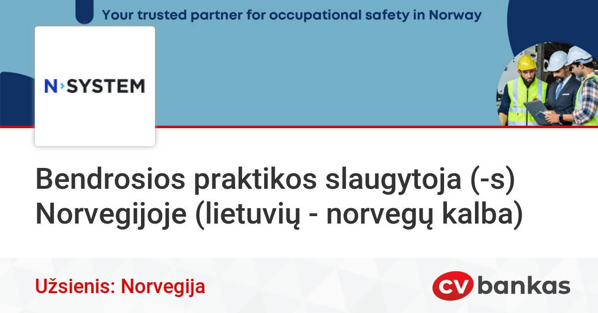Bendrosios praktikos slaugytoja (-s) Norvegijoje (lietuvių - norvegų ...