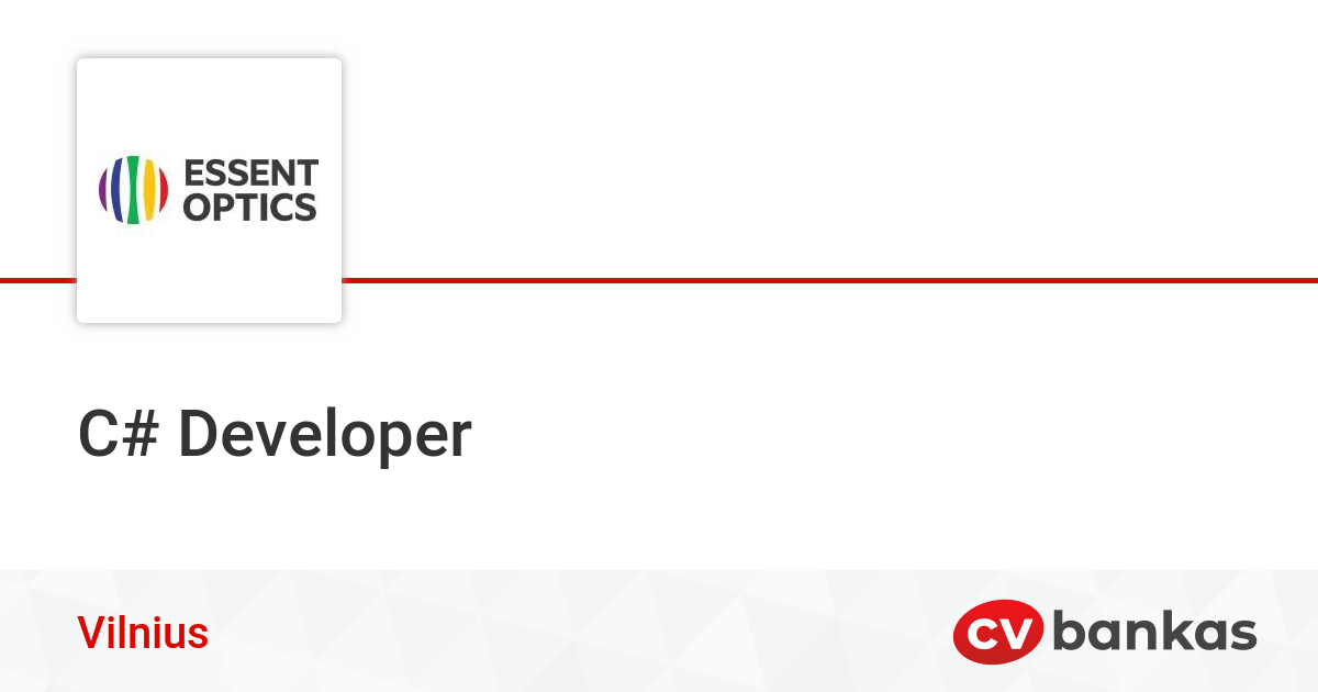 C# Developer Vilnius, UAB „People Link“ | CVbankas.lt