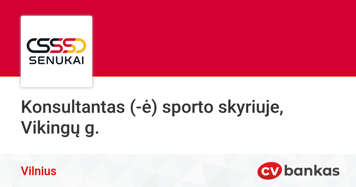 Konsultantas (-ė) sporto skyriuje, Vikingų g. Vilniuje, UAB „KESKO ...