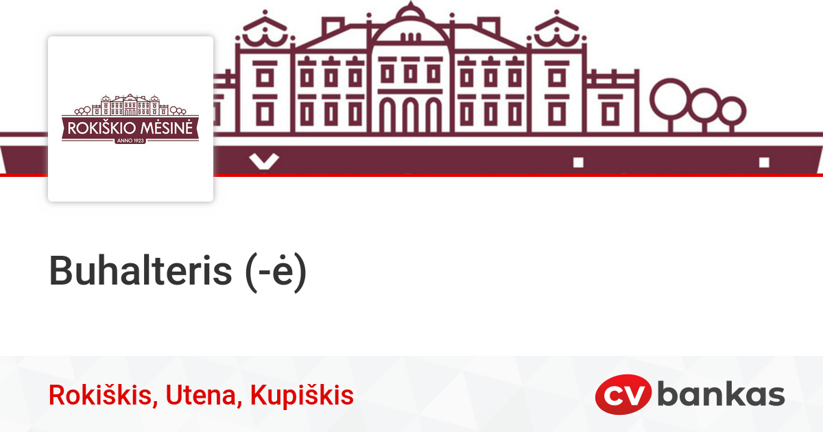 Buhalteris (-ė) Rokiškyje, Utenoje, Kupiškyje, UAB „Daivida“ | CVbankas.lt