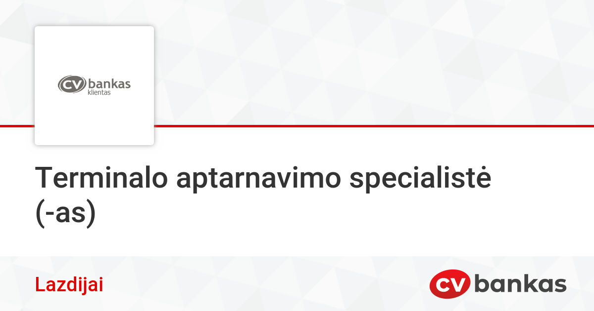 Terminalo aptarnavimo specialistė (-as) Lazdijuose, UAB „ORLEN Mockavos ...