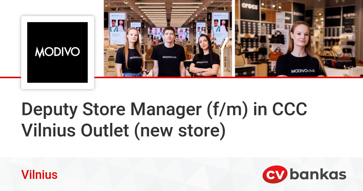 Deputy Store Manager (f/m) in CCC Vilnius Outlet (new store) Vilniuje ...