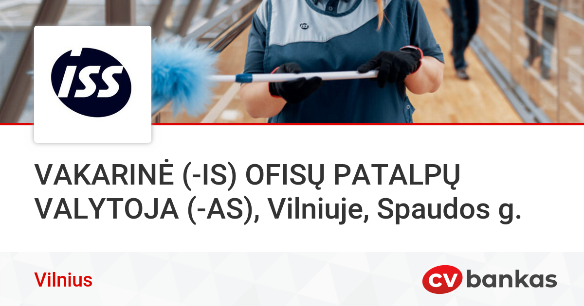 VAKARINĖ (-IS) OFISŲ PATALPŲ VALYTOJA (-AS), Vilniuje, Spaudos g ...