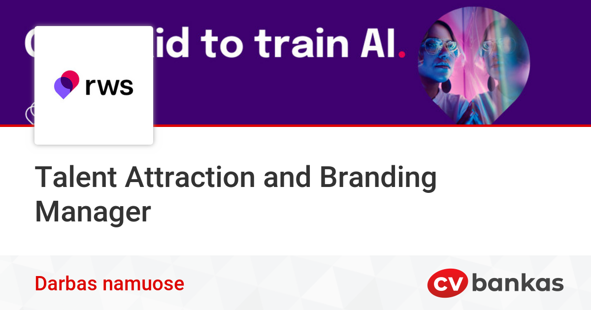 Talent Attraction and Branding Manager Work from home, RWS Group ...