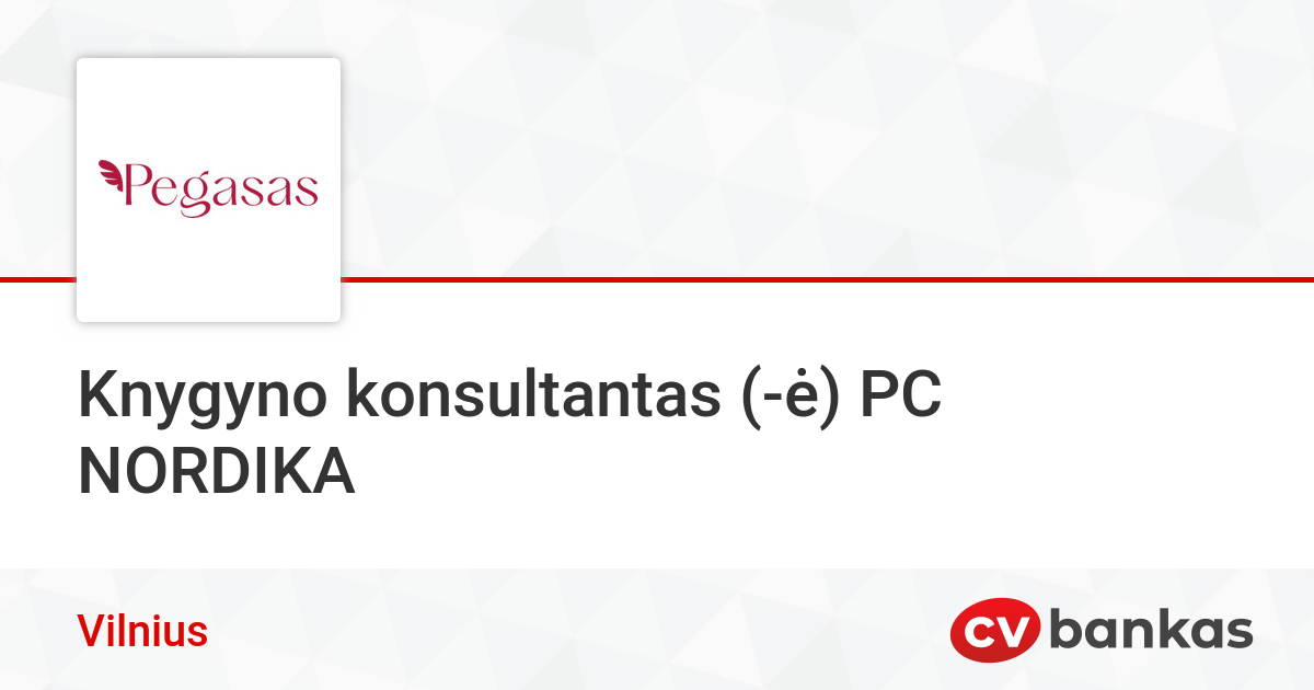 Knygyno konsultantas (-ė) PC NORDIKA Vilniuje, Alma littera grupė ...