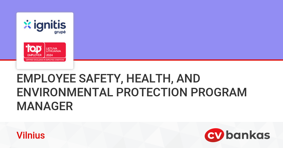EMPLOYEE SAFETY, HEALTH, AND ENVIRONMENTAL PROTECTION PROGRAM MANAGER ...