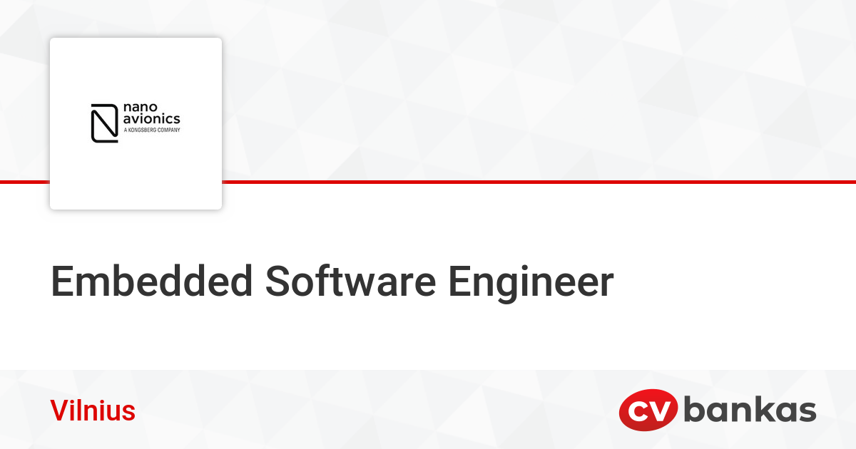 Embedded Software Engineer Vilnius, Kongsberg NanoAvionics, UAB ...